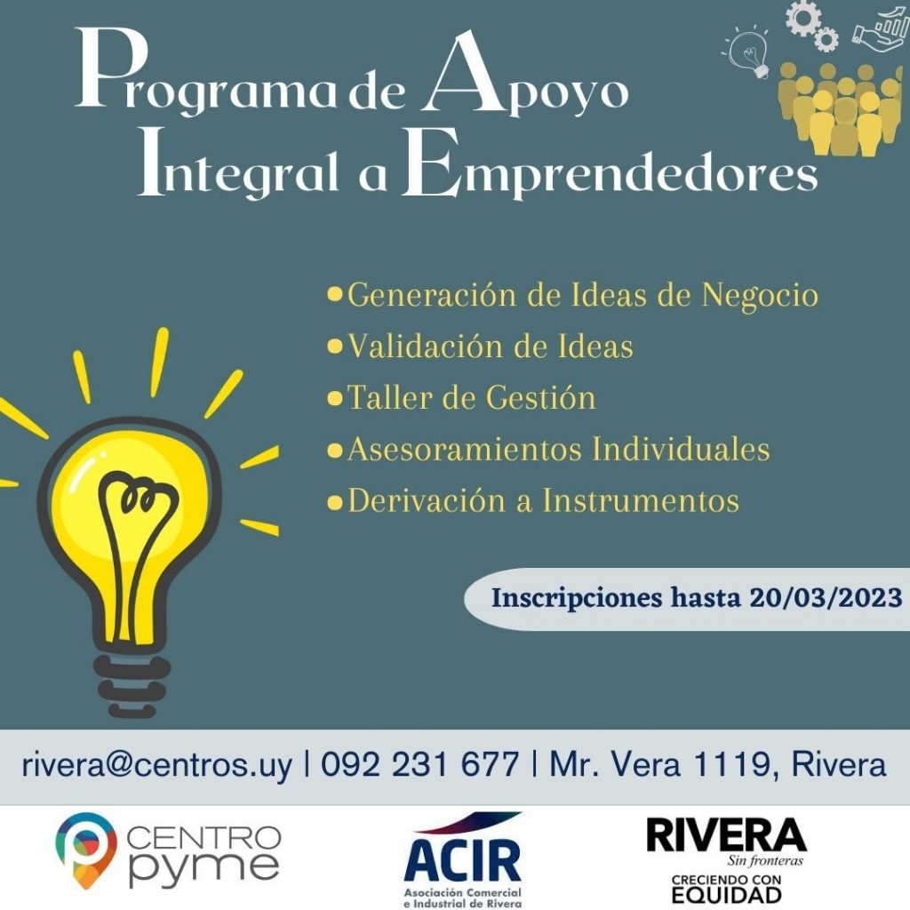 Programa de Apoyo Integral a Emprendedores – Dirección General de Desarrollo y Medio Ambiente